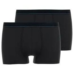 Boxer Bugatti "Rom", Herren, Gr. 8 (XXL), schwarz (schwarz, dunkel, uni), Single Jersey, Obermaterial: 95% Baumwolle, 5% Elasthan, unifarben, k&ouml;rpernah, Unterhosen, weich, basic, eng, atmungsaktiv, breiter Bund, Baumwollmix