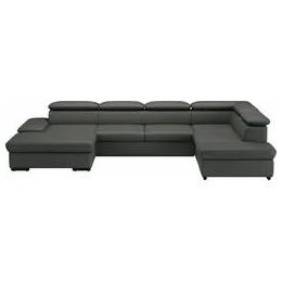 Sit & More Wohnlandschaft SIT & MORE "Alcudia U-Form", grau (anthrazit), B:349cm H:73cm T:226cm, Sofas, Wohnlandschaft, wahlweise mit Bettfunktion