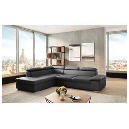 Sit & More Ecksofa SIT & MORE "Valentine L-Form, B: 272 cm", schwarz, B:272cm H:73cm T:226cm, NaturLEDER;Spannstoff, Sofas, Ecksofa, mit Arm- & Kopfteilverstellung, optional mit Bettfunktion