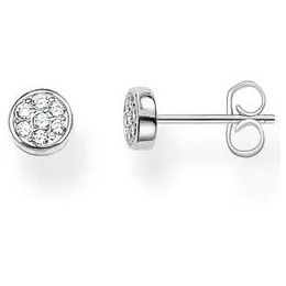 Paar Ohrstecker Thomas Sabo "Sparkling Circles", bunt (silberfarben, wei&szlig;, kristallwei&szlig;), Ohrringe, Damen, 6mm, Silber 925 (recycelt), mit Zirkonia (synth.)