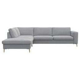 Ecksofa FLEXLUX "Fiore, Sitzaufbau mit hochwertigem Kaltschaum f&uuml;r mehr Sitzkomfort", grau (sophisto gre), B:273cm H:85cm T:225cm, 100% Polyester, Sofas, Ecksofa, breite Armlehnen, L-Form, F&uuml;&szlig;e Alu/Eiche