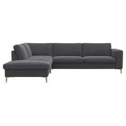Ecksofa FLEXLUX "Fiore, Sitzaufbau mit hochwertigem Kaltschaum f&uuml;r mehr Sitzkomfort", grau (dervit grau), B:273cm H:85cm T:225cm, 100% Polyester, Sofas, Ecksofa, breite Armlehnen, L-Form, F&uuml;&szlig;e Alu/Eiche