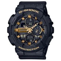 Chronograph Casio G-SHOCK, schwarz (schwarz, goldfarben), Armbanduhren, Damen, Chronograph, Quarzuhr, Armbanduhr, Damen, Herren,Digitaluhr, bis 20 bar wasserdicht