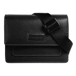 Umh&auml;ngetasche Bugatti "ELSA", Damen, Gr. B/H/T: 19cm x 14cm x 8cm onesize, schwarz, Leder, leicht gl&auml;nzend, unifarben, Taschen Umh&auml;ngetasche, echt Leder