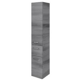 Hochschrank SAPHIR "Serie 4010 Badschrank 30 cm breit, mit 2 T&uuml;ren und 1 Schublade", grau (graphit struktur quer nachbildung), B:30cm H:168cm T:33cm, Schr&auml;nke, Hochschrank, 3 Glas-Einlegeb&ouml;den, Badezimmer-Hochschrank inkl. T&uuml;rd&auml;mpfer