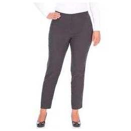 Stoffhose KjBRAND "Susie XS Ankle Bengaline", Damen, Gr. 50 (25), K-Gr, grau (anthrazit), Web, Obermaterial: 80% Viskose, 17% Polyamid, 3% Elasthan, skinny fit kn&ouml;chellang, Hosen Stoffhose, Sommerhose mit Schlupfbund
