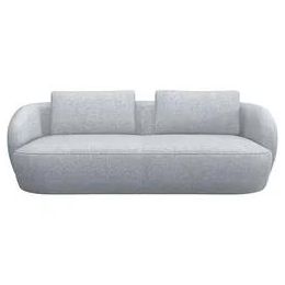 3-Sitzer FLEXLUX "Torino, rund und bequem, Couch, Dreisitzer", grau (sandy shell), B:217cm H:85cm T:102cm, 100% Polyester, Sofas, Modernes, organisches Sofa-Design, Kaltschaum, Wellenunterfederung
