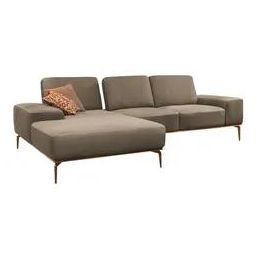 Ecksofa W.Schillig "run, Designsofa mit tollem Sitzkomfort, bequem, L-Form", beige (stone z73), B:279cm H:88cm T:178cm, Longlife Xtra-Leder Z73: Naturwalkleder der Luxusklasse aus den erlesensten Rohh&auml;uten. Hautst&auml;rke 1, 1 &ndash; 1, 3 mm;ROHLEDER Jacquard-Flachgewebe Q2 W60 (63% Polyester, 37% Polyacryl);ROHLEDER Chenille-Flachgewebe Q2 W77 (68% Polyacryl, 32% Polyester);Stoff S37 (100% Polyester), Sof