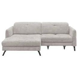 Ecksofa "SO 4400 V", beige (cream), B:259cm H:84cm T:167cm, 100% Polyester, SET ONE BY Musterring, Sofas, Ecksofa, wahlweise mit motorischer Bettfunktion & Kopfverstellung, Fu&szlig; schwarz