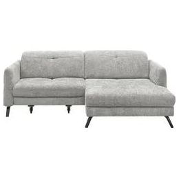 Ecksofa "SO 4400 V", grau (hellgrau), B:259cm H:84cm T:167cm, 100% Polyester, SET ONE BY Musterring, Sofas, Ecksofa, wahlweise mit motorischer Bettfunktion & Kopfverstellung, Fu&szlig; schwarz