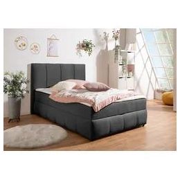 Boxbett OTTO HOME "Hartley inkl. Bettkasten und Topper, auch in &Uuml;berl&auml;nge erh&auml;ltlich", grau (anthrazit), B:132cm L:210cm, Komplettbetten, wahlweise mit Bonnell- oder TTFK-Matratze in H2, H3 o. H4 erh&auml;ltlich