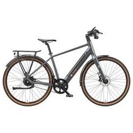 E-Bike Telefunken "UH220" Gr. 48, grau (grau, grau), Elektrofahrr&auml;der, 28 Zoll (71,12cm), Pedelec, Elektrofahrrad f&uuml;r Herren u. Damen, Urbanbike
