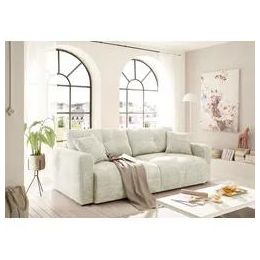 Schlafsofa ED EXCITING DESIGN "Bullet", beige (creme), B:235cm H:88cm T:120cm, 95% Polyester, 5% Polyamide, Sofas, Schlafsofa, mit Bettkasten & 2 Zierkissen