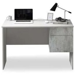 Schreibtisch Home Affaire "Coro, kleiner Computertisch, B&uuml;rotisch", wei&szlig; (wei&szlig; matt, beton, wei&szlig;), B:110cm H:75cm T:50cm, Tische, Schreibtisch, mit 1 T&uuml;r & 1 Schublade, Breite 110 cm, Made in Italy