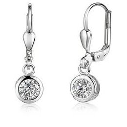 Paar Ohrh&auml;nger Firetti "Schmuck Geschenk Silber 925 Ohrschmuck Patentbrisur Solit&auml;r Glitzer", silber (silberfarben, kristallwei&szlig;, kristallwei&szlig;), Ohrringe, M&auml;dchen, Silber 925 (Sterlingsilber), Made in Germany - mit Zirkonia (synth.)
