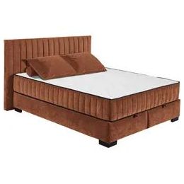 Boxbett ED EXCITING DESIGN "Nagol", braun (cognac), B:185cm L:214cm, 100% Polyester, Komplettbetten, mit Bettkasten, mit Wendematratze, erh&auml;ltlich in verschiedenen Breiten