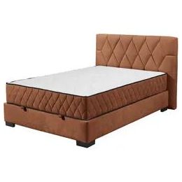 Boxbett ED EXCITING DESIGN "Nagol", braun (cognac), B:165cm L:214cm, 100% Polyester, Komplettbetten, mit Bettkasten, mit Wendematratze, erh&auml;ltlich in verschiedenen Breiten