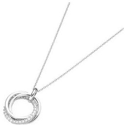 Kette mit Anh&auml;nger Smart Jewel "3 Ringe verschlungen, Zirkoina Steine, Silber 925", wei&szlig;, Halsketten, Damen, 45cm, Silber 925 (Sterlingsilber)
