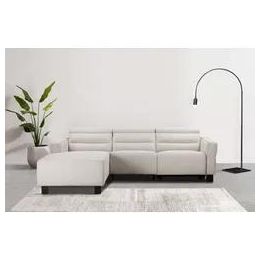 Ecksofa Home Affaire "Carpari, L-Form, 263 cm, manuelle o. elektrische Relaxfunktion", beige (creme), B:263cm H:97cm T:179cm, Sofas, Ecksofa, USB A/C und Kopfteilverstellung