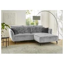 Jockenh&ouml;fer Ecksofa JOCKENH&Ouml;FER GRUPPE "Salo L-Form", grau (hellgrau), B:251cm T:110cm, Korpus: 100% Polyester;Kissen: 100% Polyacryl, Sofas, Ecksofa, im Retrolook mit Wellenfederung und frei im Raum stellbar, Topseller