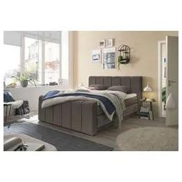 Boxspringbett "Fairfield", braun, B:184cm L:230cm, 100% Polyester, SET ONE BY Musterring, Komplettbetten, Boxspringbett, mit Bettkasten, Kopfteil mit Keder, Breite 160 cm oder 180 cm