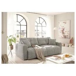 Schlafsofa ED EXCITING DESIGN "Bullet", grau (taupe), B:235cm H:88cm T:120cm, 95% Polyester, 5% Polyamide, Sofas, Schlafsofa, mit Bettkasten & 2 Zierkissen