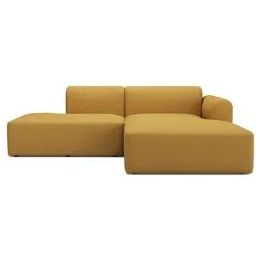 Ecksofa TENKSOM "Rund, Relax-Ecke, Big-Sofa, Endless Seating", gelb (ocker), B:247cm H:71cm T:188cm, Sofas, Ecksofa, Bez&uuml;ge wechselbar, Kaltschaum im Sitz, Nordic Swan Ecolabel
