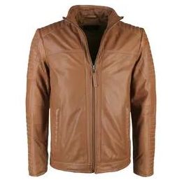 Bikerjacke JCC "15-10-B-2", Herren, Gr. 3XL, braun (cognac), Obermaterial 100% Leder, Lamm / Futter 100% Baumwolle / &Auml;rmelfutter: 100% Polyester, Jacken