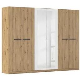 Dreht&uuml;renschrank Rauch "Kleiderschrank Schrank Garderobe Garderobenschrank Stauraumwunder MODI", wei&szlig; (eiche artisan, wei&szlig;), B:271cm H:210cm T:54cm, Holzwerkstoff, Schr&auml;nke, Dreht&uuml;renschrank, optional mit Spiegel MADE IN GERMANY