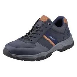 Sneaker Rieker, Herren, Gr. 41, bunt (dunkelblau, braun), Lederimitat, Schuhe Sneaker, Freizeitschuh, Outdoorschuh, Schn&uuml;rschuh mit gepolstertem Schaftrand