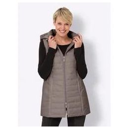 Steppweste Classic Basics, Damen, Gr. 56, grau (taupe), 100% Polyester, Wattierung:100% Polyester, unifarben, Westen Steppweste