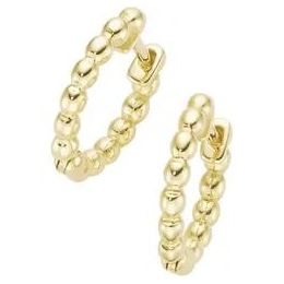 Paar Creolen Luigi Merano "in Kugel-Design, Gold 375", gold, Ohrringe, Damen, Gelbgold 375