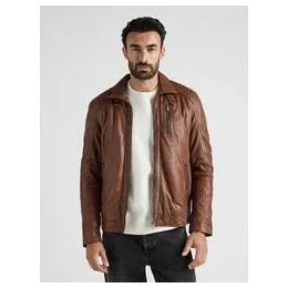 Bikerjacke JCC "31020351", Herren, Gr. 54, braun (light cognac), Obermaterial: 100% Lammleder; Innenmaterial: 90% Baumwolle, 10% Polyester; &Auml;rmelfutter: 100% Polyester, mit Knopf, Jacken