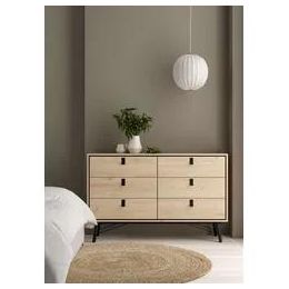 Kommode Andas "Ry Aufbewahrung, Schubladenschrank, Stauraum", braun (jackson hick), B:150,3cm H:94,8cm T:40,1cm, Holzwerkstoff, Sideboards, Kommode, Sideboard mit 6 Schubladen, Breite 150 cm, H&ouml;he 95 cm, Massivholzbeine