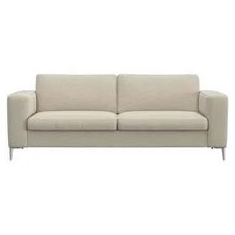 2,5-Sitzer FLEXLUX "Fiore, super Sitzkomfort durch Kaltschaum im Sitz", wei&szlig; (sanftes wei&szlig;), B:196cm H:85cm T:92cm, 100% Polyester, Sofas, breite Armlehnen, F&uuml;&szlig;e Alu