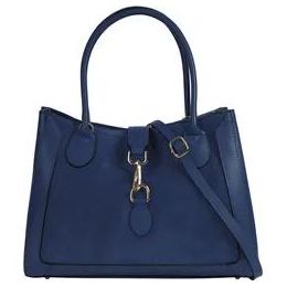 Shopper Samantha Look, Damen, Gr. B/H/T: 34cm x 27cm x 15cm onesize, blau, Leder, clean, Taschen Shopper, echt Leder, Made in Italy