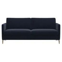 2,5-Sitzer FLEXLUX "Fiore, super bequem durch Kaltschaum im Sitz", blau (royal blau), B:181cm H:85cm T:92cm, 100% Polyester, Sofas, schmale Armlehnen, F&uuml;&szlig;e Alu+ Eiche
