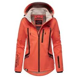 Softshelljacke Marikoo "Mount-Cho-Oyu", Damen, Gr. XS, rot (coral), Obermaterial: 95% Polyester, 5% Elasthan; Futter: 100% Polyester; &Auml;rmelfutter: 100% Polyester, Jacken Softshelljacke, mit abnehmbarer Kapuze