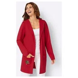 Shirtjacke Inspirationen "Long-Shirtjacke", Damen, Gr. 50, rot, 70% Viskose, 27% Polyester, 3% Elasthan, unifarben, Shirts Shirtjacke