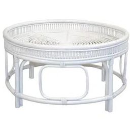 Couchtisch, wei&szlig; (wei&szlig;, wei&szlig;, wei&szlig;), B:75cm H:41cm T:75cm, HOFMANN LIVING AND MORE, Tische, Couchtisch, Rattan-Couchtisch mit oder ohne Glasplatte lieferbar