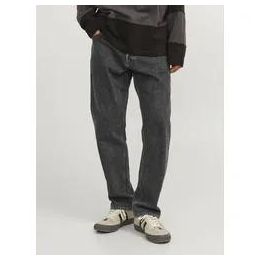 Jack & Jones Relax-fit-Jeans JACK & JONES "JJIALEX mit cleanem Look und Taschenvielfalt", Herren, Gr. 34, L&auml;nge 34, schwarz (schwarz denim), Denim/Jeans, Obermaterial: 100% Baumwolle, Abriebeffekte, relaxed fit lang, Jeans, Baumwolle, relax fit