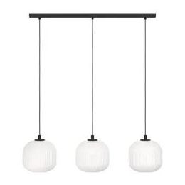 Eglo H&auml;ngeleuchte "MANTUNALLE Pendellampe, Stahl, Glas, IP20, E27, Esstischlampe, Lampe", schwarz-wei&szlig; (schwarz wei&szlig;), 3, H: 110cm, 1 Stk., Leuchten, Elegante H&auml;ngelampe f&uuml;r Esszimmer, K&uuml;che oder Wohnzimmer, H&auml;ngeleuchte
