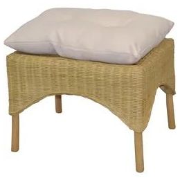 Sitzhocker, beige, B:53cm H:39cm T:40cm, Stoffbezug 100% Polyester, HOFMANN LIVING AND MORE, Hocker, Sitzhocker, Hocker mit Kissen