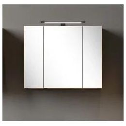 Spiegelschrank Welltime, braun (wotaneiche), B:80cm H:64cm T:20cm, Holzwerkstoff, Schr&auml;nke, Spiegelschrank, Welltime, Breite 80 cm, mittlere T&uuml;r reversibel, ged&auml;mpft