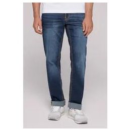 Comfort-fit-Jeans CAMP DAVID, Herren, Gr. 33, L&auml;nge 34, blau, Denim/Jeans, Material: 45% Baumwolle, 28% Lyocell, 18% Polyester, 8% Viskose, 1% Elasthan, Zusatz: Enth&auml;lt nichttextile Teile tierischen Ursprungs (Badge), Abriebeffekte, comfort fit, Jeans, mit zwei Leibh&ouml;hen