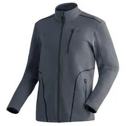 Fleecejacke Maier Sports "Tesila M", Herren, Gr. 48, grau (graphit), 69% Polyester, 24% Viskose, 7% Elasthan, hoch geschlossener Ausschnitt, Jacken Fleecejacke, Herren Midlayer, atmungsaktiv und schnelltrocknend, 3 RV-Taschen