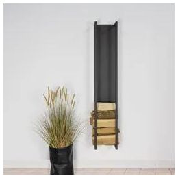 Wandregal SPINDER DESIGN "CUBIC FIRE", schwarz, B:30cm H:167cm T:24cm, Stahl, Regale, Wandregal, Holzlager aus Stahl