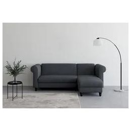 Ecksofa DOREL HOME "Felix II, L-Form, Schlafsofa 241cm (Liegefl. 108/195 cm)", grau (anthrazit), B:241cm H:83cm T:154cm, Sofas, Ecksofa, verstellb. R&uuml;ckenlehne, Recamiere wechselbar, Cord