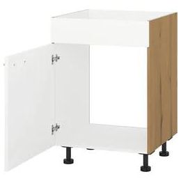Sp&uuml;lenschrank KOCHSTATION "KS-Scafa", wei&szlig; (wei&szlig;, bergeiche), B:60cm H:75cm T:56cm, Schr&auml;nke, Sp&uuml;lenschrank, in verschiedenen Breiten, wahlweise T&uuml;ranschlag rechts oder links