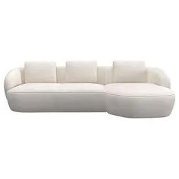 Wohnlandschaft FLEXLUX "Torino, rund, L-Form, Sofa-Ecke mit Recamiere, Longchair-Sofa", beige (vanilla cream), B:276cm H:85cm T:146cm, Sofas, Wohnlandschaft, Modernes, organisches Sofa-Design, Kaltschaum, Wellenunterfederung